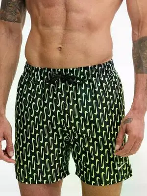 Nike Swoosh-print Swim Shorts - Black
