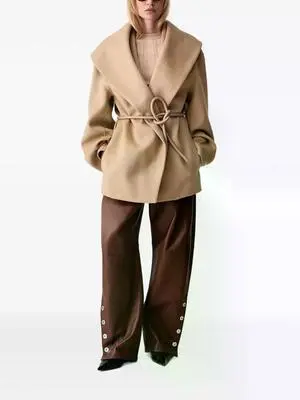 Sportmax Uguale Belted Shawl-collar Jacket