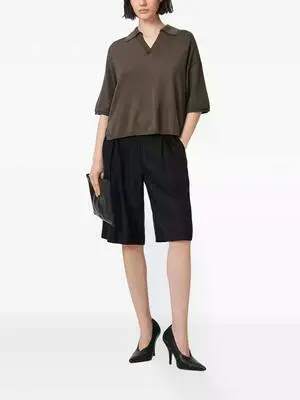 ALLSAINTS Bern Mixed-panel Polo-style Top - Brown