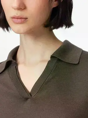 ALLSAINTS Bern Mixed-panel Polo-style Top - Brown