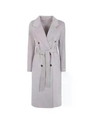 GIOVANNI PARIS Olive Double-breasted Belted Coat - Neutrals