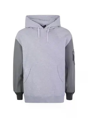 Comme Des Garçons Panelled Zip-pocket Hoodie - Grey