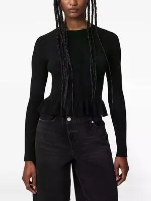ALLSAINTS Jas Ribbed Peplum Sweater