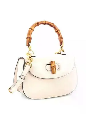 Gucci Bamboo 1947 Top Handle Bag Leather Small Satchel - Neutrals