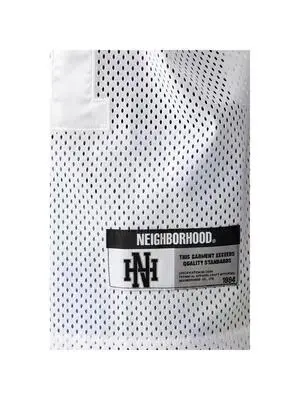 NEIGHBORHOOD Mesh-knit Logo-patch T-shirt - White