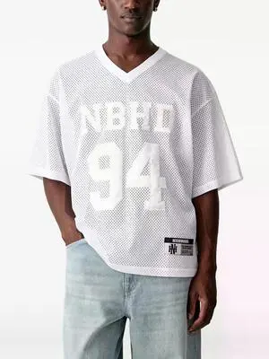 NEIGHBORHOOD Mesh-knit Logo-patch T-shirt - White