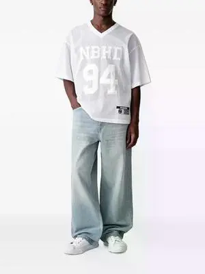 NEIGHBORHOOD Mesh-knit Logo-patch T-shirt - White
