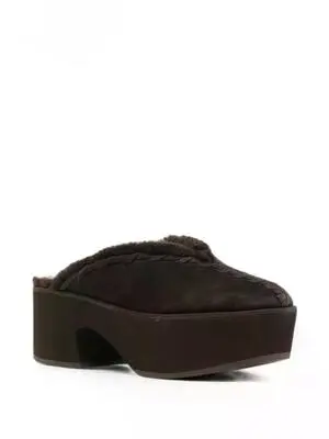Cult Gaia Tazz Shearling-trim Mules