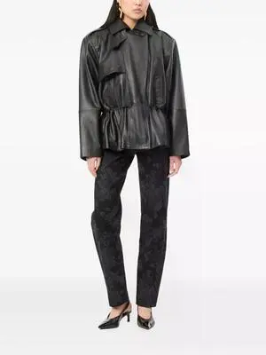ROTATE BY BIRGER CHRISTENSEN Peplum Leather Jacket