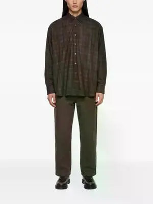 Our Legacy Check-print Chest-pocket Shirt - Brown