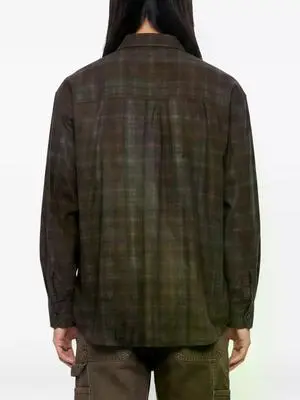 Our Legacy Check-print Chest-pocket Shirt - Brown
