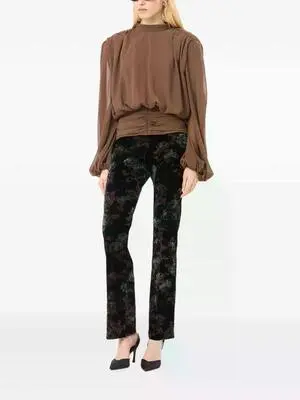 ROTATE BY BIRGER CHRISTENSEN Long-sleeve Pleated Blouse