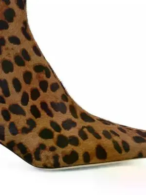 Staud Leopard-print Calf-hair Ankle Boots - Brown