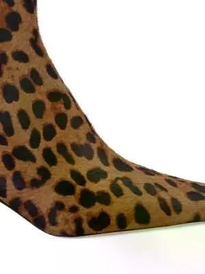 STAUD Leopard-print Calf-hair Ankle Boots