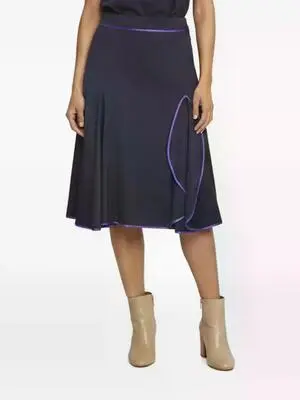 LOUIS VUITTON Contrasting-trim Flared Midi Skirt