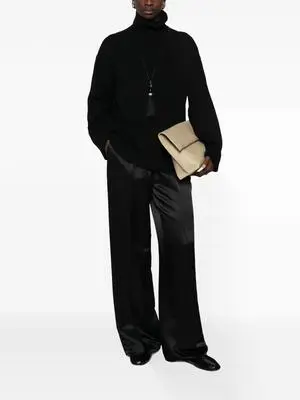 Soft Goat Ribbed-knit Roll-neck Sweater