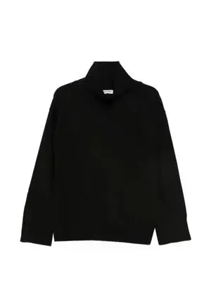 Soft Goat Ribbed-knit Roll-neck Sweater - Black