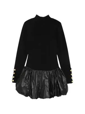 Aje Elodi Button-embellished Bubble-hem Mini Dress - Black