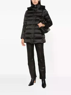 MOORER Delia Quilted Coat - Black