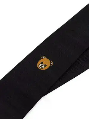 Moschino Teddy Bear Logo-embroidered Tie - Black