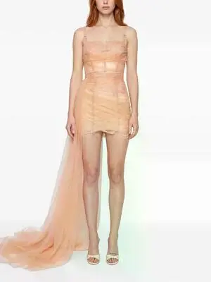 MARIA LUCIA HOHAN Elsinora Ruched Lace-trimmed Mini Dress - Pink