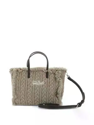 MC2 SAINT BARTH Cable-knit Frayed Tote Bag - Neutrals