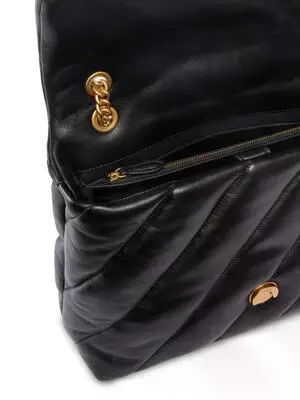 Pinko Large Love Bag Puff Maxi Quilt New Buckle Shoulder Bag - Black