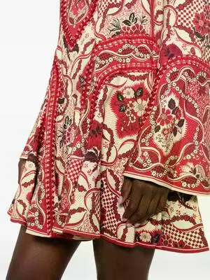 ALEMAIS Kenny Floral-print Flared-sleeve Mini Dress