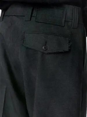 MFPEN Pleated Frayed-edge Trousers