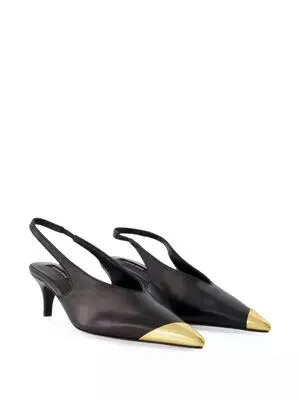 ANINE BING Nelly Metal-toe Slingback Pumps