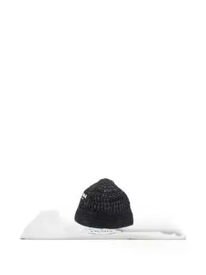 Prada Logo Crochet Bucket Hat - Black