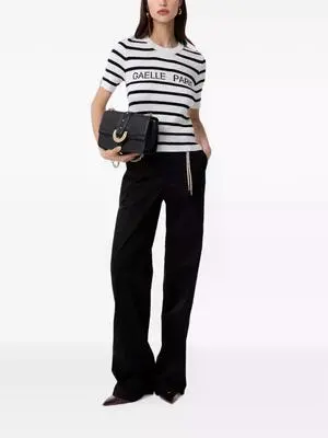 GAELLE PARIS Striped Logo-detail Top