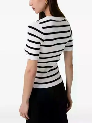 GAELLE PARIS Striped Logo-detail Top
