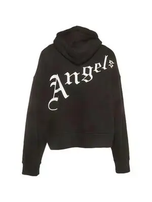 Palm Angels Gothic-print Hoodie - Black