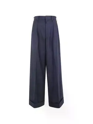 Junya Watanabe Pinstripe-pattern Pleated Trousers - Grey