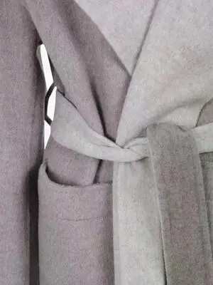 GIOVANNI PARIS Ornella Hooded Belted Coat - Grey
