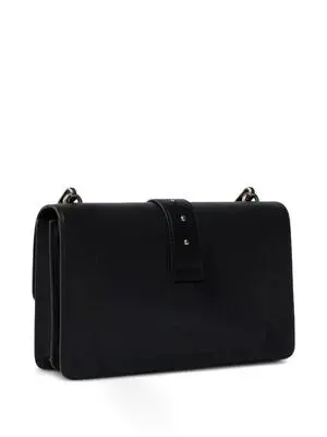 Pinko Medium Love Bag One Leather Handbag With New Buckle - Black
