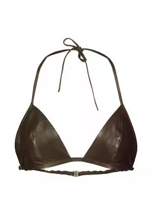 Rick Owens Leather Halterneck Bras Brown