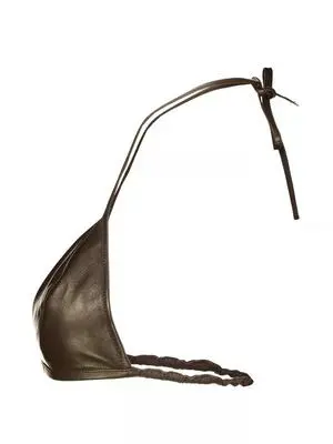 Rick Owens Leather Halterneck Bras - Brown