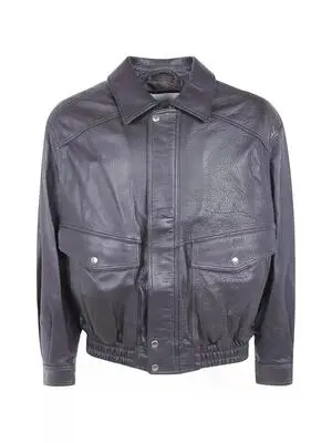 DUNST Elasticated-hem Leather Jacket