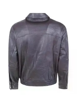 DUNST Elasticated-hem Leather Jacket