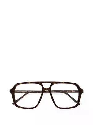 Saint Laurent Tortoiseshell-effect Square-frame Glasses - Brown