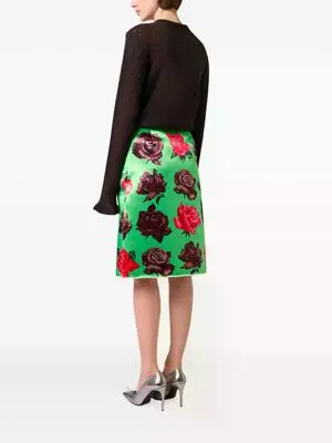 MSGM Rose-print Mini Skirt