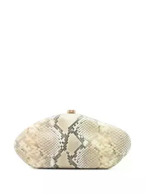 Cult Gaia The Caldera Snake-effect Clutch Bag - Neutrals