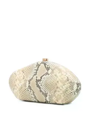 Cult Gaia The Caldera Snake-effect Clutch Bag - Neutrals
