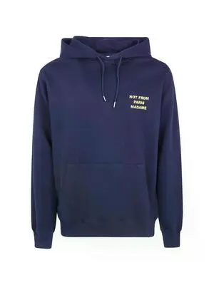 Drole De Monsieur Slogan Hoodie - Blue