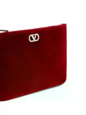 Valentino Garavani Vlogo Signature Crystal-embellished Clutch Bag
