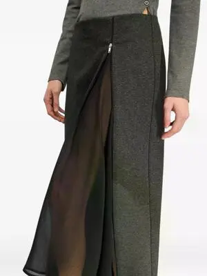SEMICOUTURE Zip-fastening Layered Midi Skirt