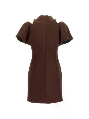 Federica Tosi Cold-shoulder Cowl-neck Mini Dress