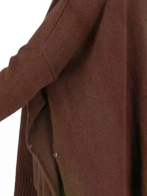 MA'RY'YA Patch-pocket Side-slit Sweater - Brown